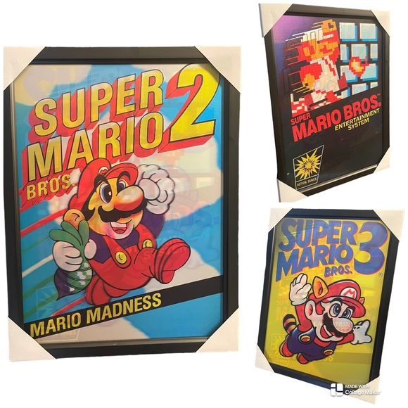 Art | New Super Mario Bros Framed 3d Lenticular Poster Picture | Poshmark